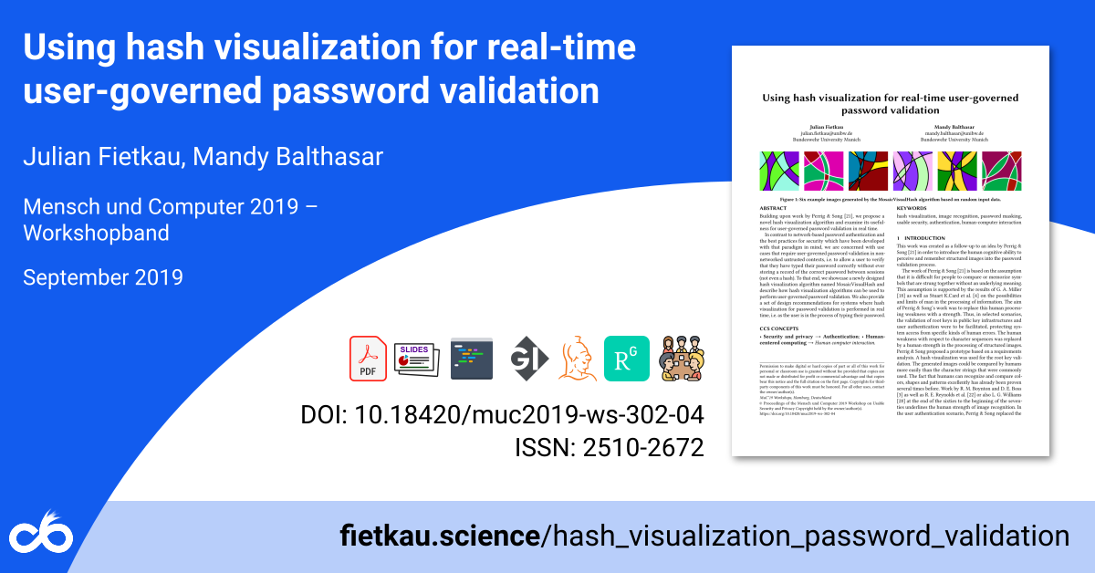 Using Hash Visualization For Real Time User Governed Password Validation Julian Fietkau